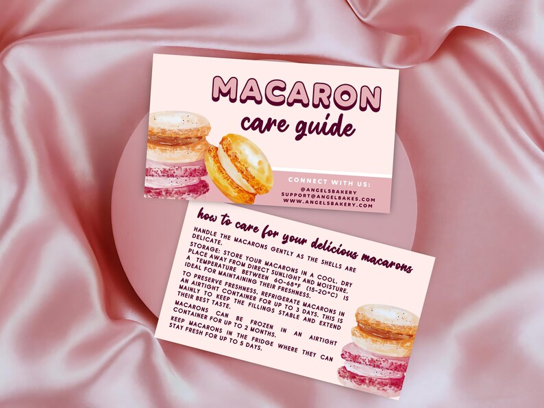 French Tea Rose Macaron Care Card | Small Business Owner Gift | 3.5 X 2 ...