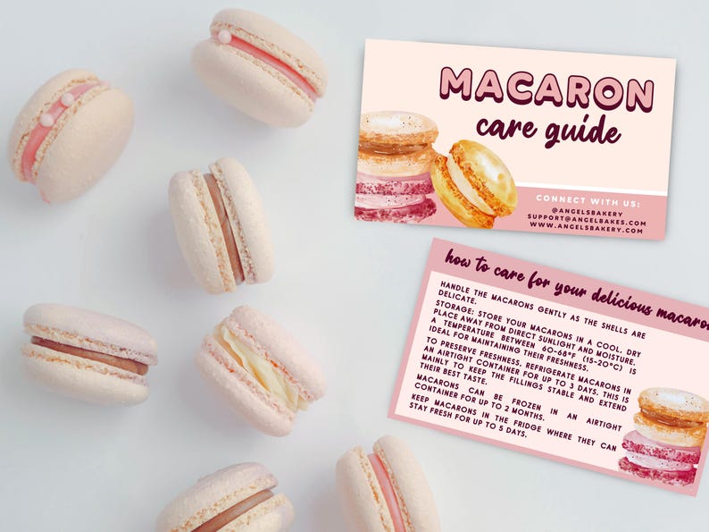French Tea Rose Macaron Care Card | Small Business Owner Gift | 3.5 X 2 ...