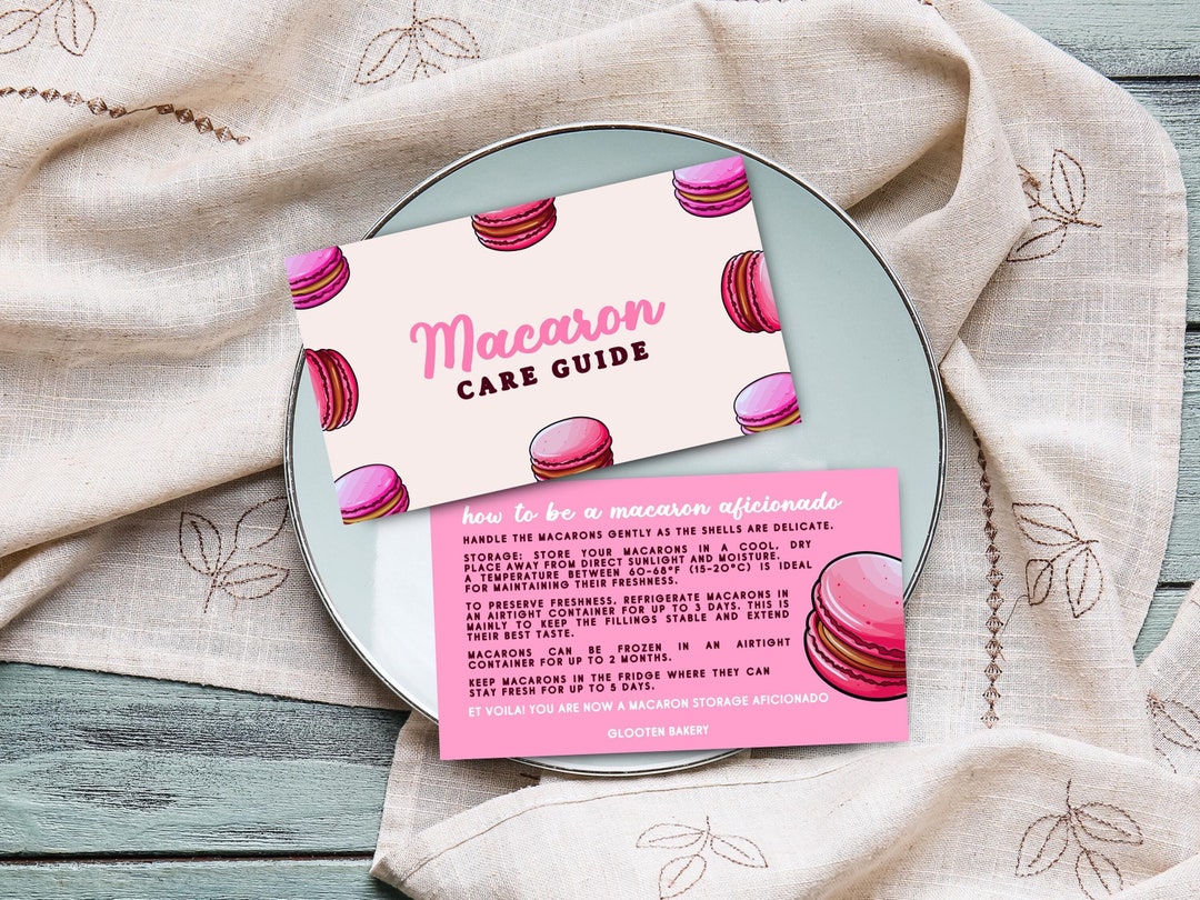 French Macaron Care Card | Small Business Owner Gift | 3.5 X 2" | Canva ...