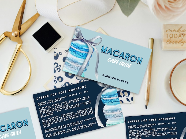 Prussian Blue Macaron Care Card | Small Business Owner Gift | 3.5 X 2 ...