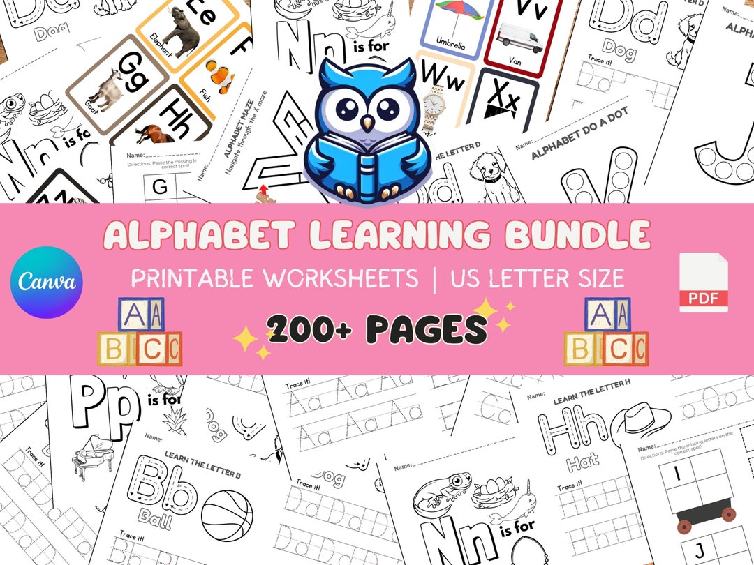 Alphabet Learning Bundle Worksheets for Kids Printable Kids Worksheets ...
