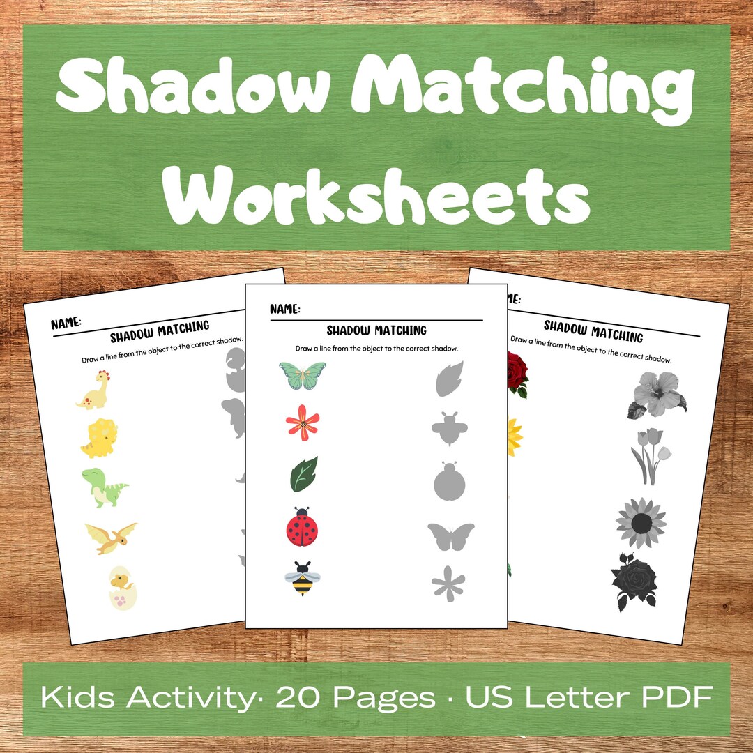 Printable Shadow Matching Activity Preschool Kindergarten Match the ...