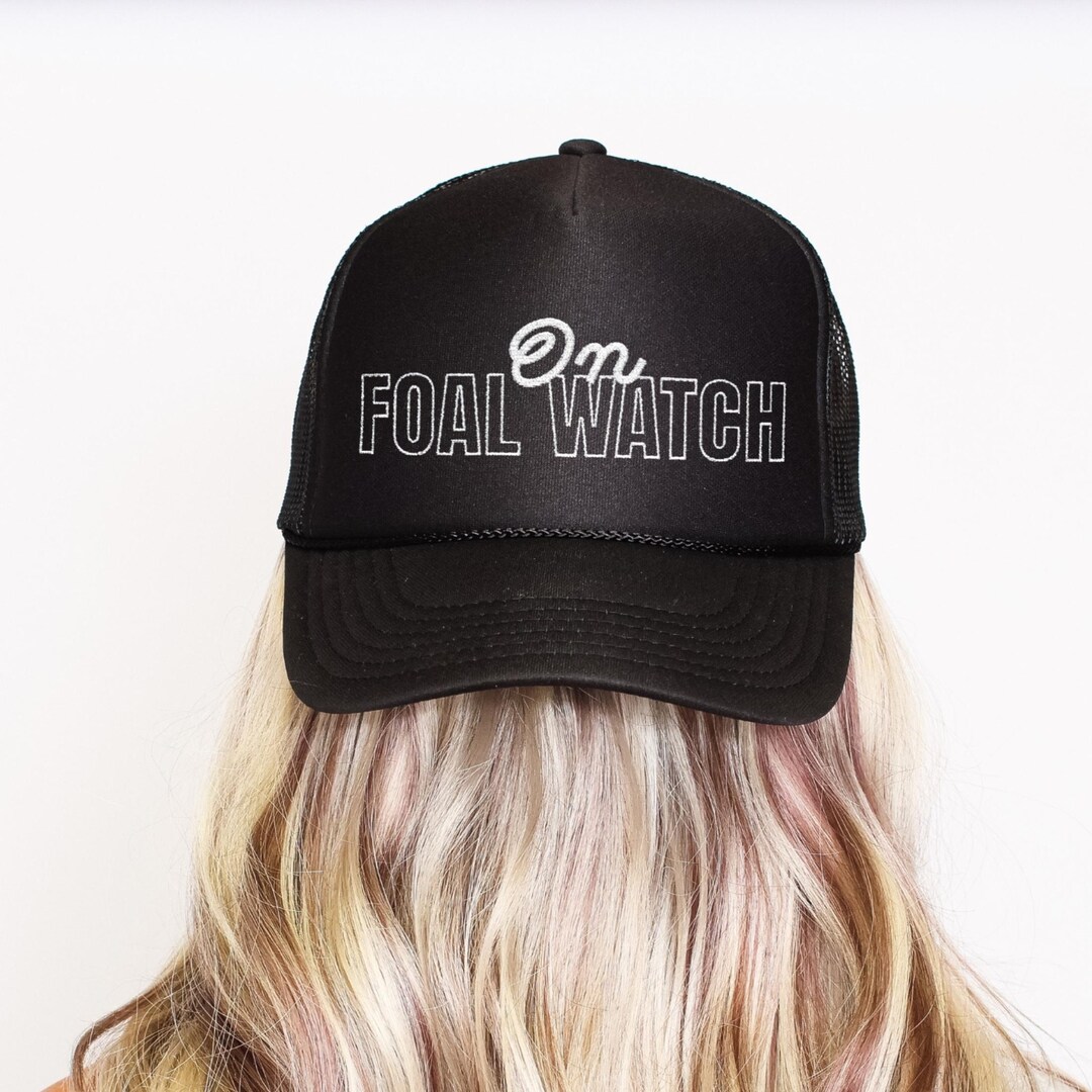 Embroidered Foal Watch Hat Breeding Horse Gift Equine Breeder Baseball ...