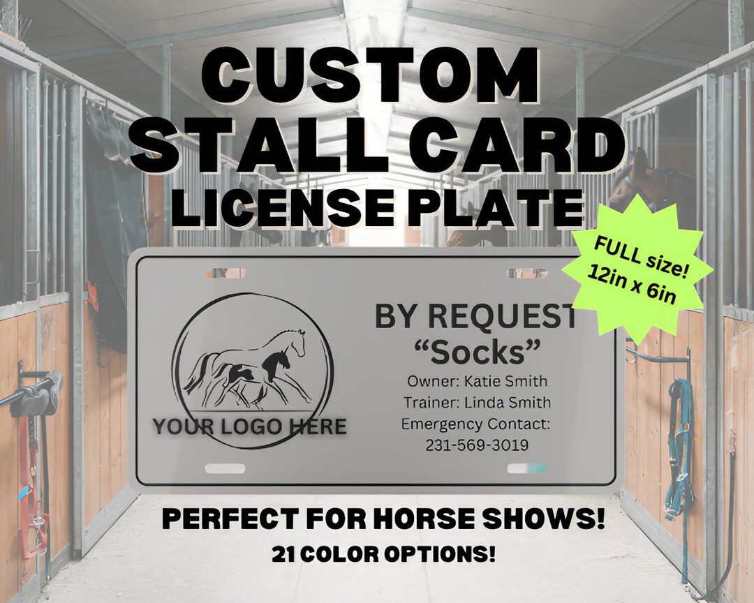 Personalized Horse Stall Name Plate Custom Horse Name Stall Card With ...