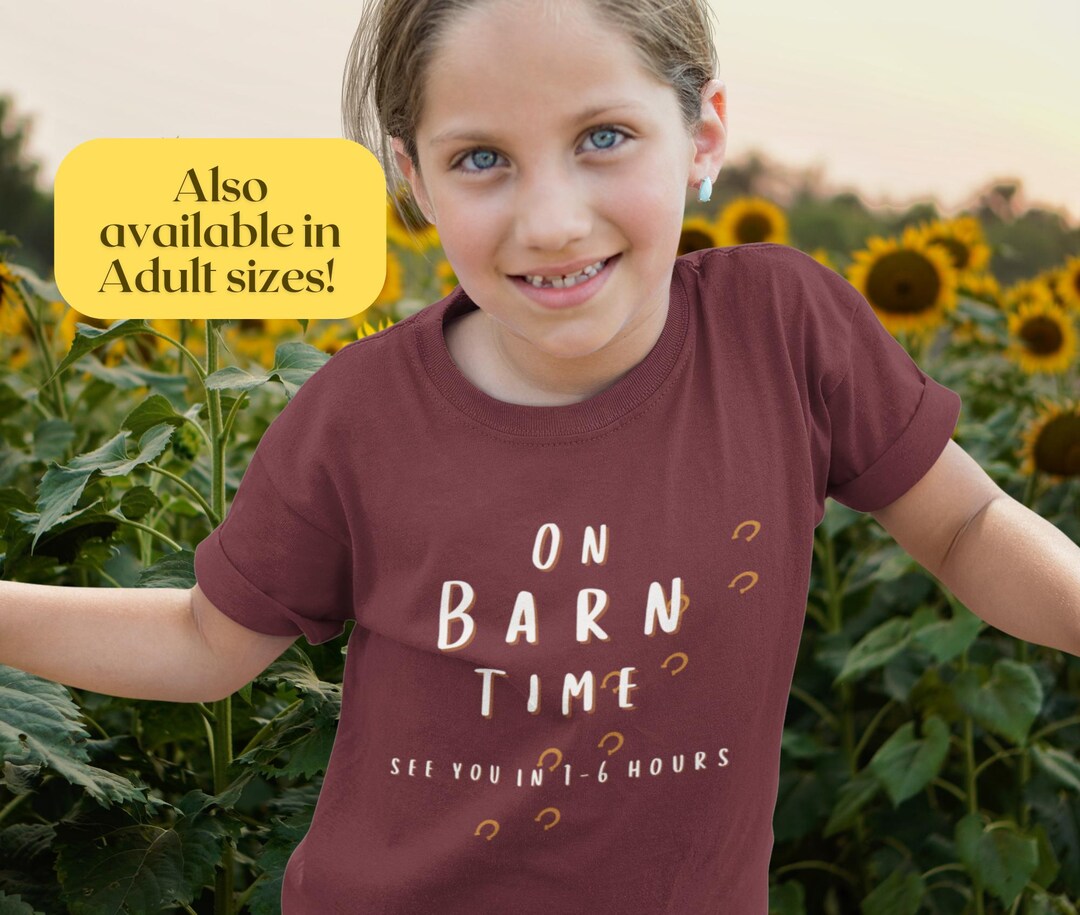 Youth Horse Shirt With Silly Barn Design, Equestrian Tee, Horse Girl ...