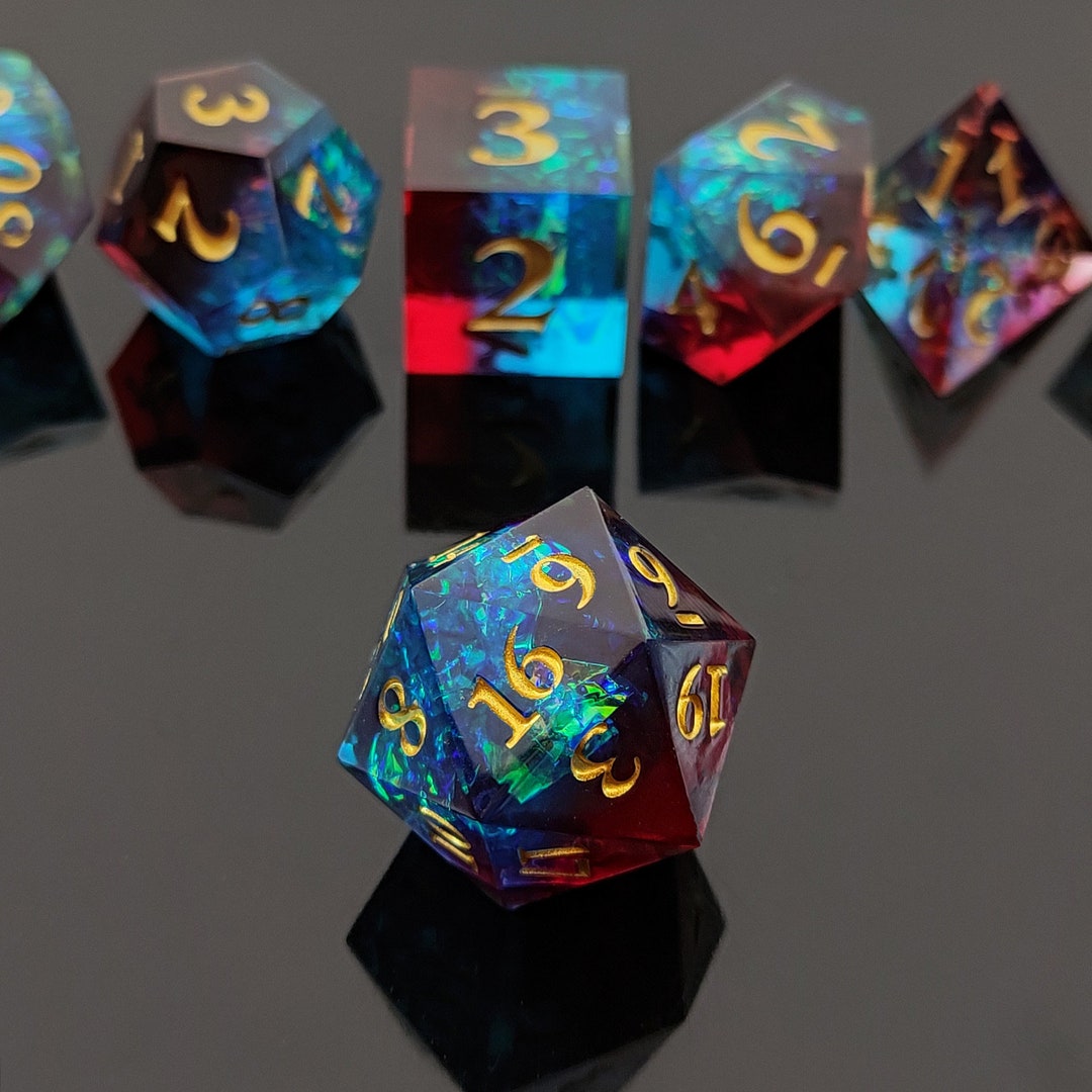 Resin Dice DND Board Game Dungeons & Dragons COC Runner TRPG Cthulhu Polyhedron D20 Colour Set 7 ...