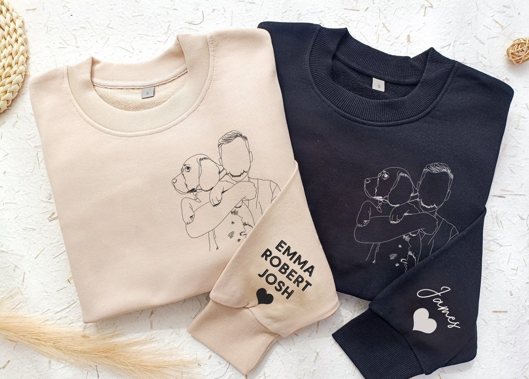 Custom Portrait Embroidered Dog Dad Shirt From Photo, Father's Day Gift ...