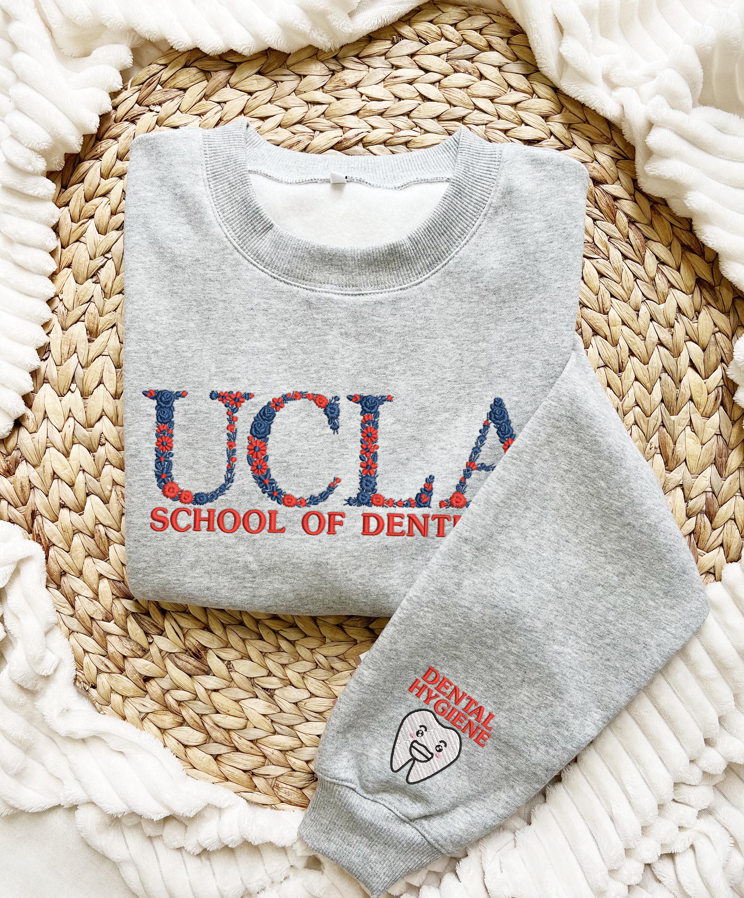 Custom Embroidered College Floral Sweatshirt, Customized Floral Letter ...