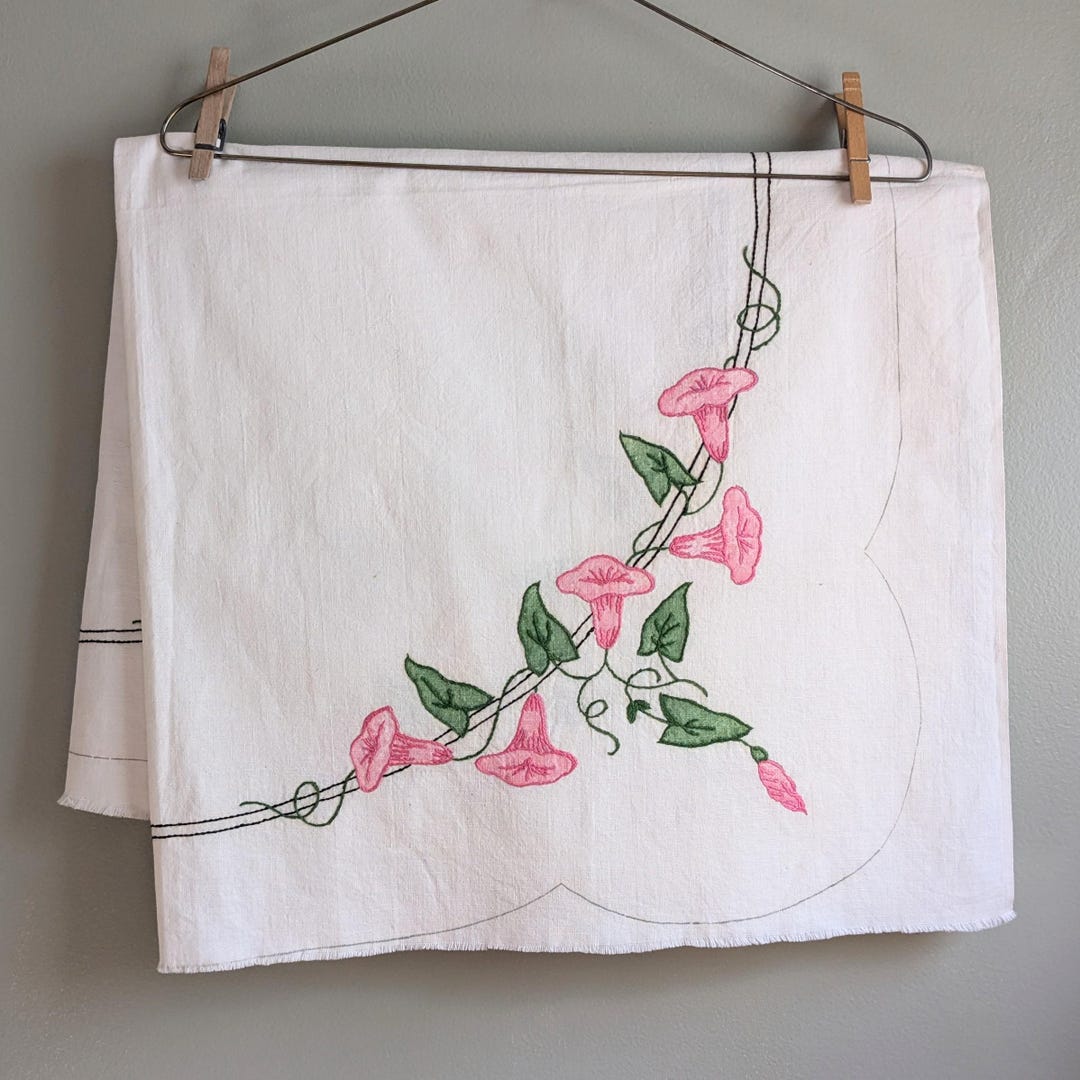 Vintage 1920s Unfinished Centerpiece Tablecloth - Etsy