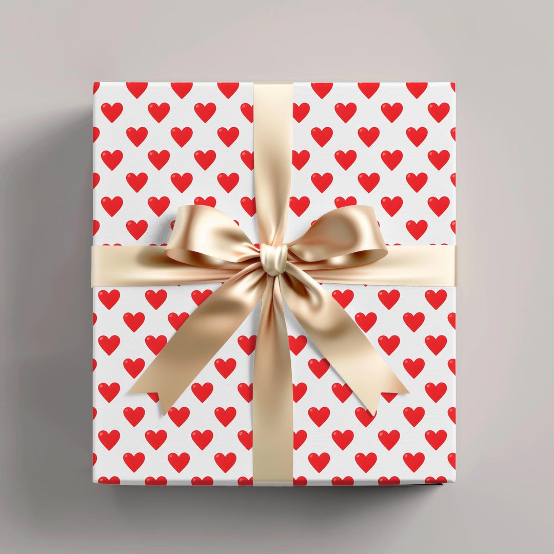 Sir Hearts A Lot Wrapping Paper, Valentine's Day Gift Paper, Love ...