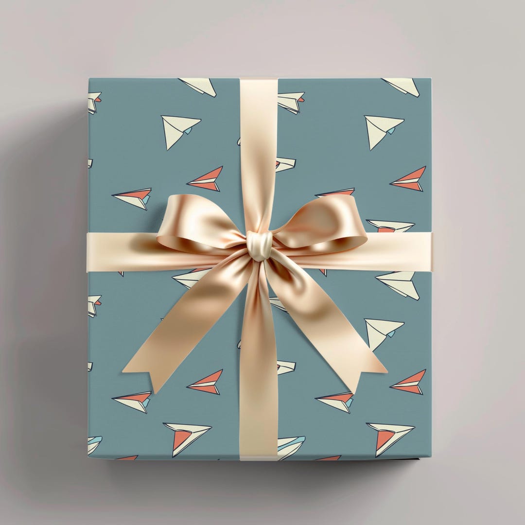 Fly Like Paper Airplanes Wrapping Paper, Abstract Paper Airplanes ...