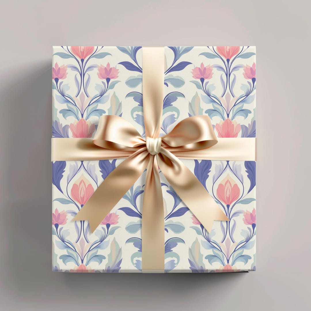 Mom's Couch Wrapping Paper, Artsy Design Gift Wrap, Pastel Color Paper ...