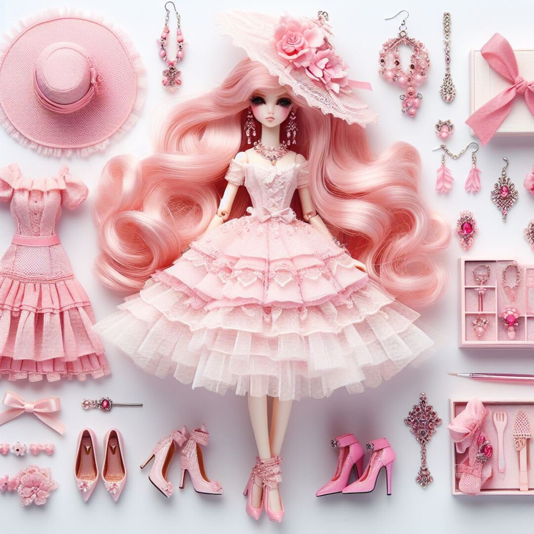 Pink Fashion Doll Graphics, Doll Clipart Bundle, Girl Doll Png Designs ...
