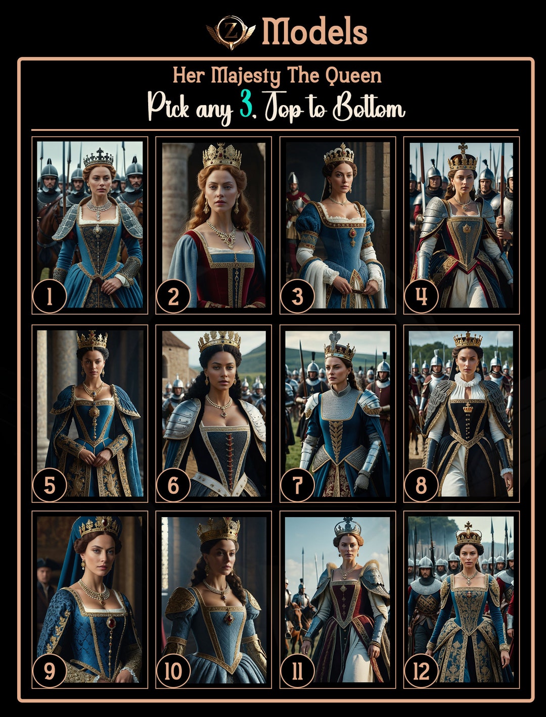 Personalized Queen Royal Portrait, Inspired by the Renaissance Era ...