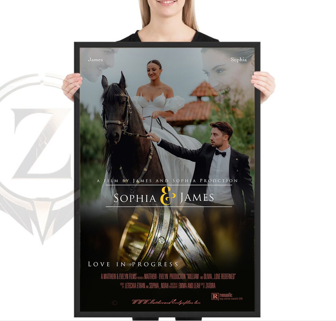 Wedding Gift, Custom Poster A4, A3 Couple Gift, Anniversary Gift, Movie ...