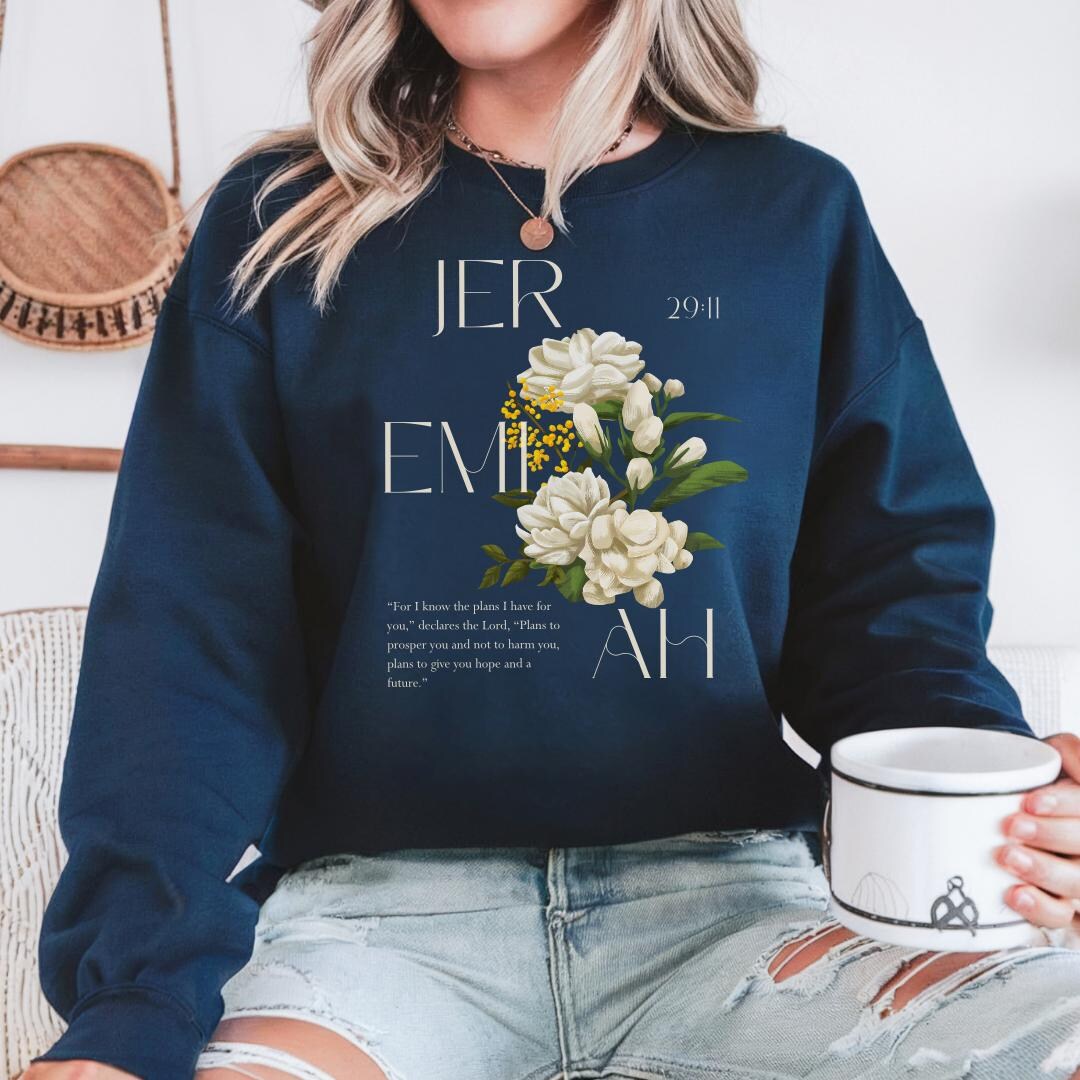 Boho Floral Aesthetic Jeremiah 29:11 Crewneck Religious Sweatshirt ...