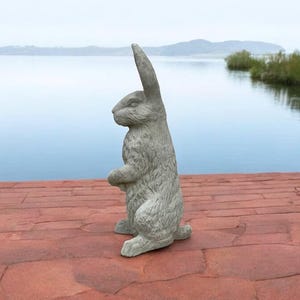 Massive Standing Rabbit Figure Ears up Bunny Statue Stone Outdoor ...