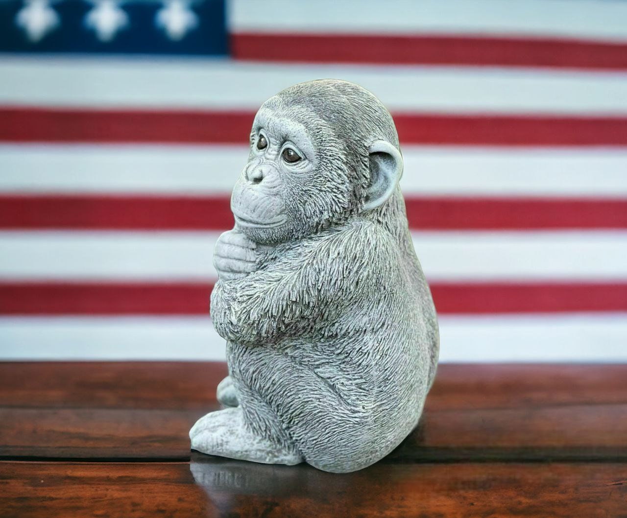 Chimpanzee Monkey Statue Realistic Monkey Figure Tropical Garden Art ...