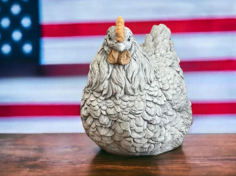 Detailed Hen Chicken Statue Large Farm Chicken Sculpture Backyard Stone ...