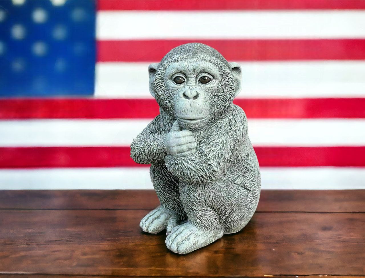 Chimpanzee Monkey Statue Realistic Monkey Figure Tropical Garden Art ...