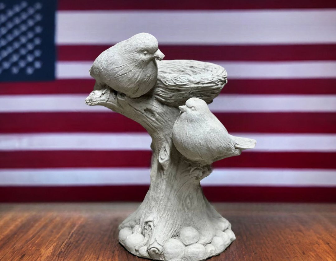 Two Birds on Nest Figure Concrete Birds Statue Stone Garden Decoration ...