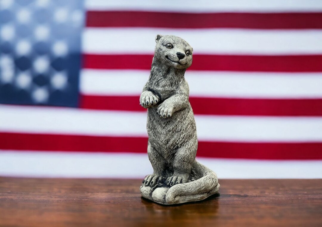 Standing Otter on Hind Legs Sculpture Concrete Realistic Otter Figure ...