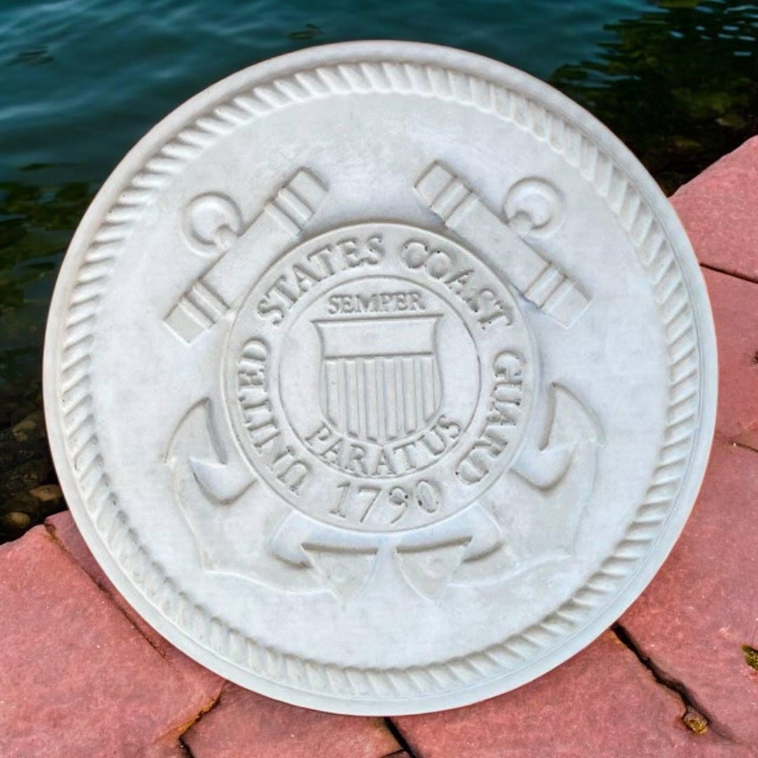 United States Coast Guard Figure Concrete Rounded Rock Outdoor ...