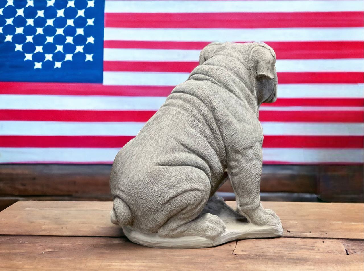 Concrete Realistic Bulldog Garden Statue Detailed Bulldog Stone ...