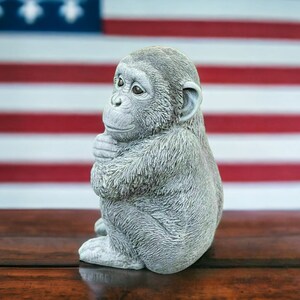Chimpanzee Monkey Statue Realistic Monkey Figure Tropical Garden Art ...