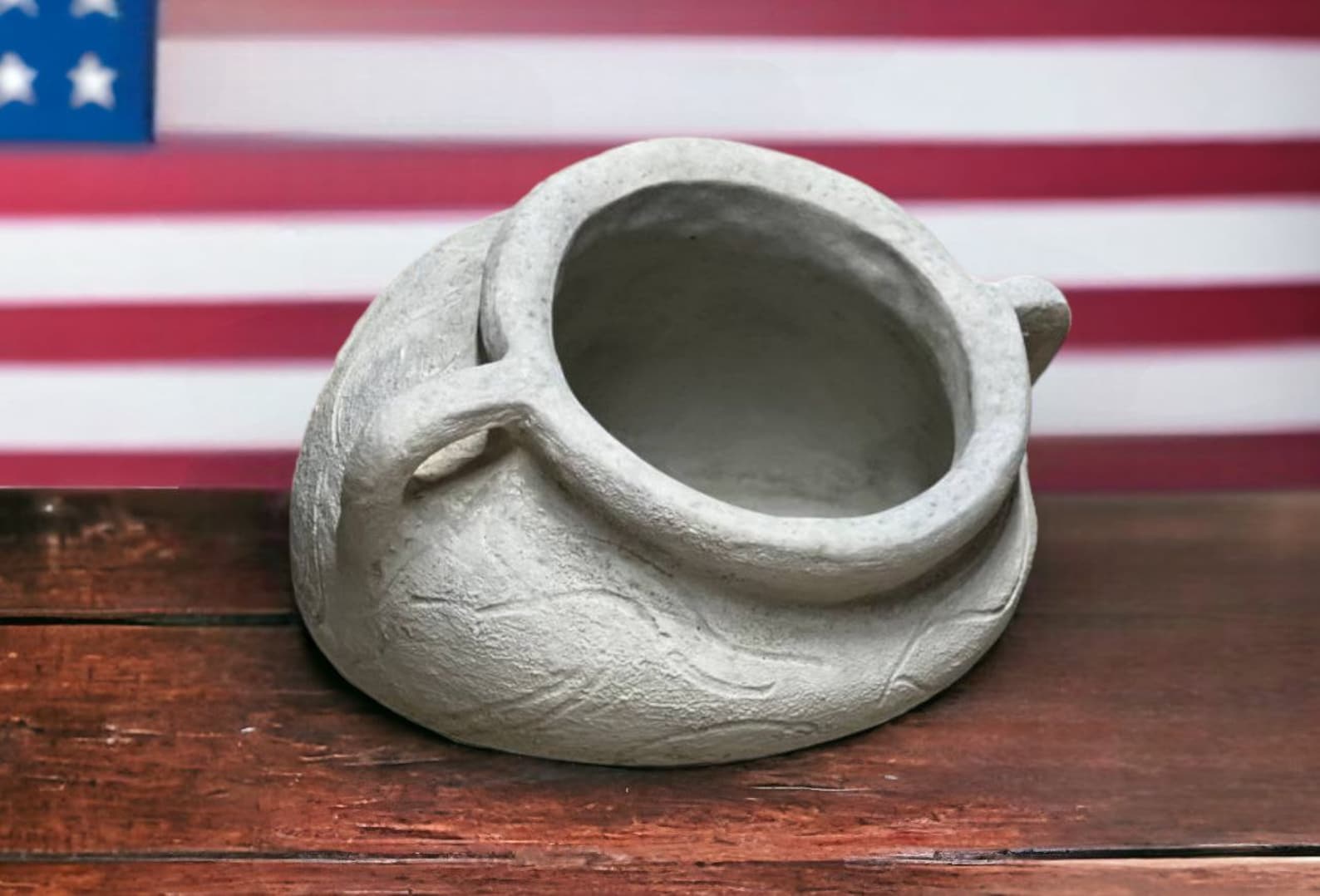 Pot on Side Statue Massive Flowers Planter Figure Outdoor Garden Pot ...
