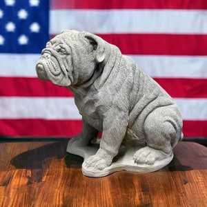 Concrete Realistic Bulldog Garden Statue Detailed Bulldog Stone ...