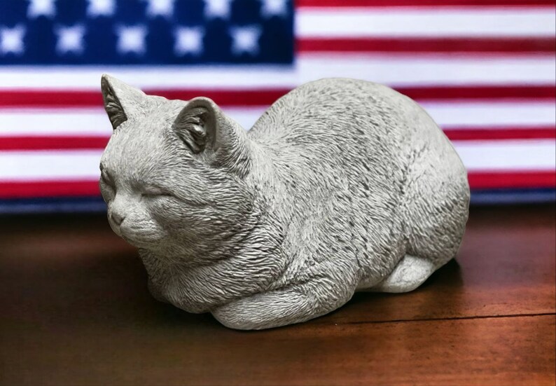 Massive Crouching Cat Statue Sitting Cement Cat Figure Cement Pet ...