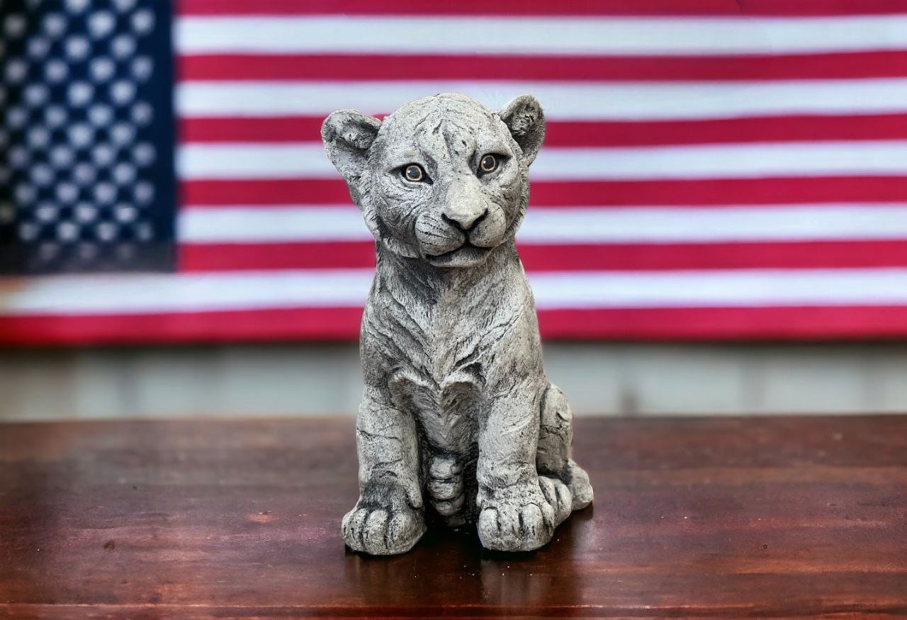 Concrete Tiger Cub Statue Sitting Newborn Tiger Sculpture Made in USA ...
