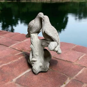 Love Birds on Tree Statue Concrete Birds Figure Stone Yard Art Love ...