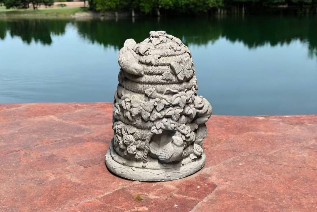 Concrete Beehive Statue Large Bee Skep Sculpture Detailed Beehive ...