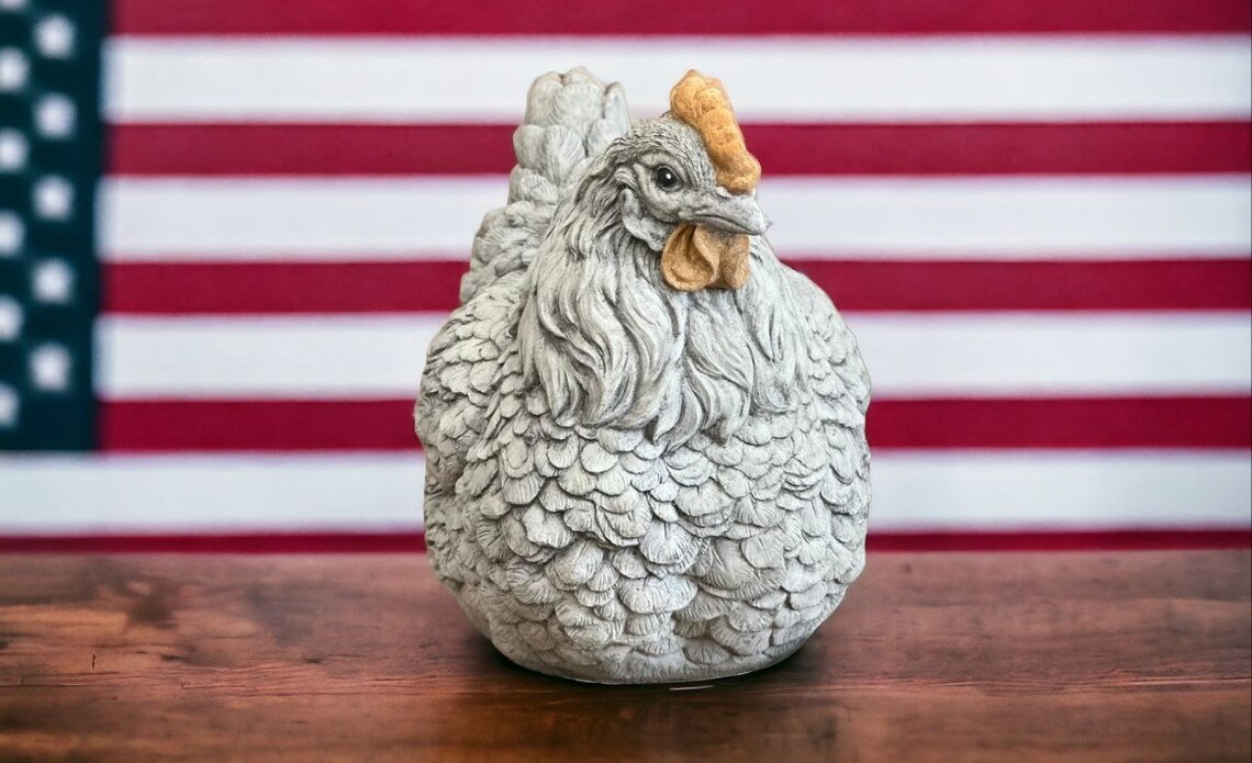 Detailed Hen Chicken Statue Large Farm Chicken Sculpture Backyard Stone ...