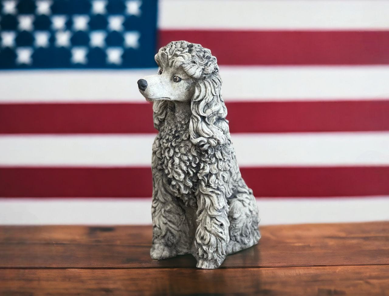 Sitting Poodle Garden Statue Realistic Poodle Dog Sculpture Concrete ...