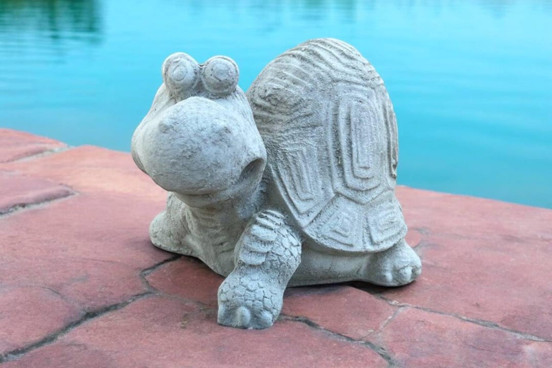 Bud Eyed Turtle Figure Stone Ocean Animal Statue Concrete Garden Art ...