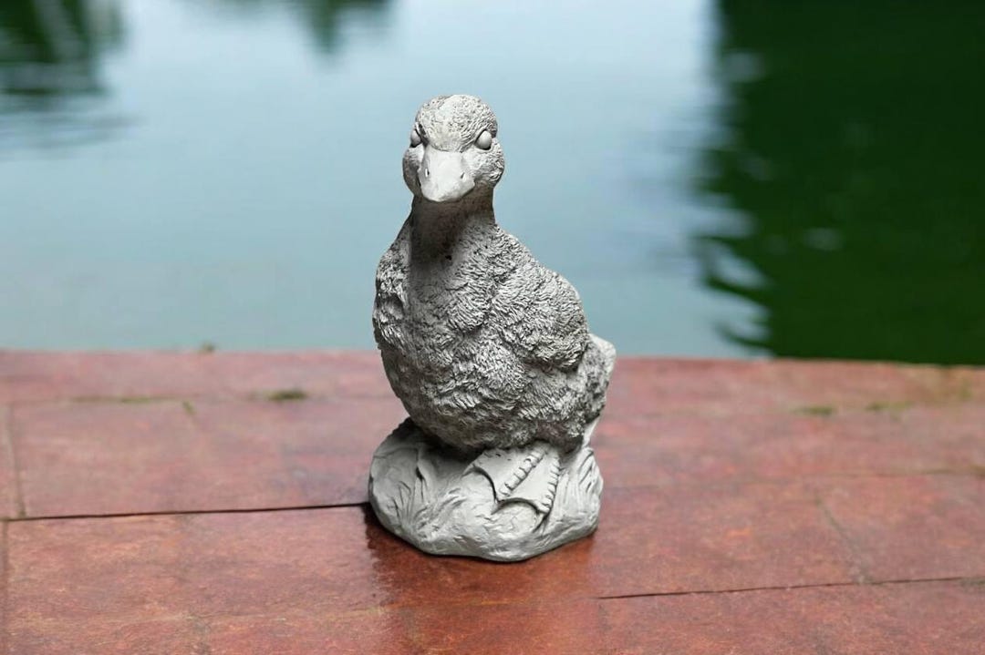 Duckling Standing on Base Figure Farm Duck Statue Large Duckling ...