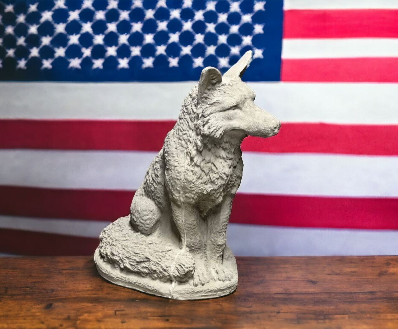 Large Sitting Fox Statue Concrete Detailed Fox Sculpture Stone Animal ...