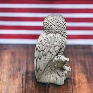 Night Owl Sitting on Rock Concrete Owl Bird Figure Outdoor Owl Bird ...