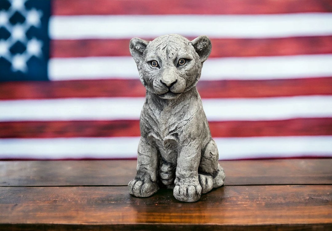 Concrete Tiger Cub Statue Sitting Newborn Tiger Sculpture Savannah ...