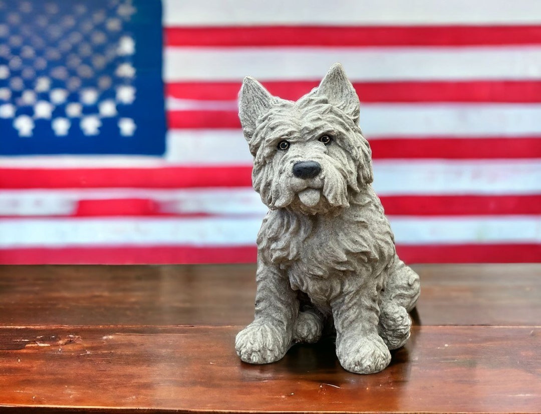Sitting Scottie Dog Statue Massive Scottish Terrier Memorial Detailed ...