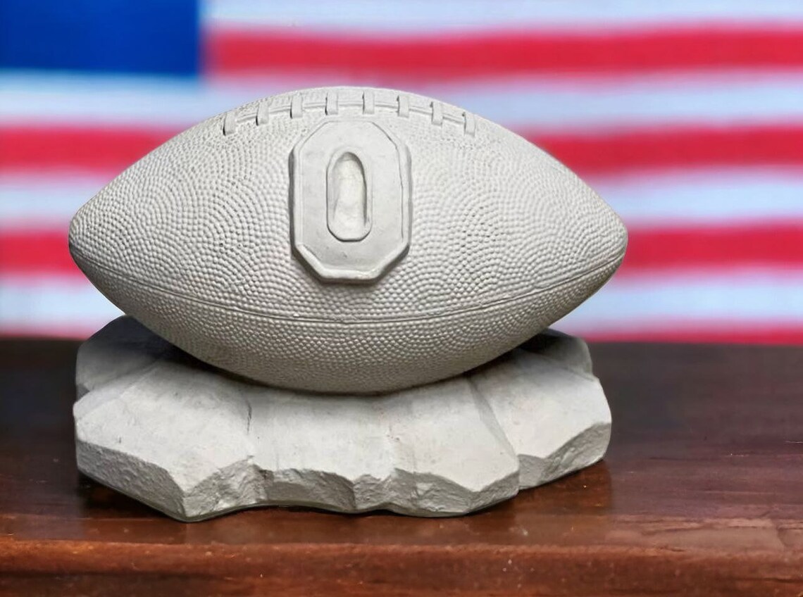 Ohio Football Statue Ball on Base Figure Concrete Football Style ...