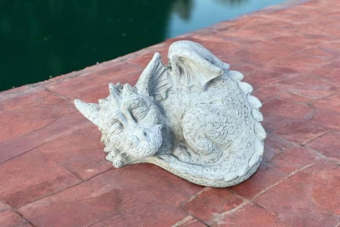 Concrete Dragon Statue Oriental Dragon Sculpture Sleeping Dragon Figure ...