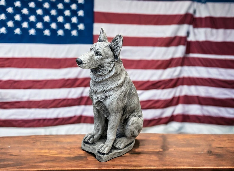 Sitting German Shepherd Dog Figure Stone German Shepherd Statue ...