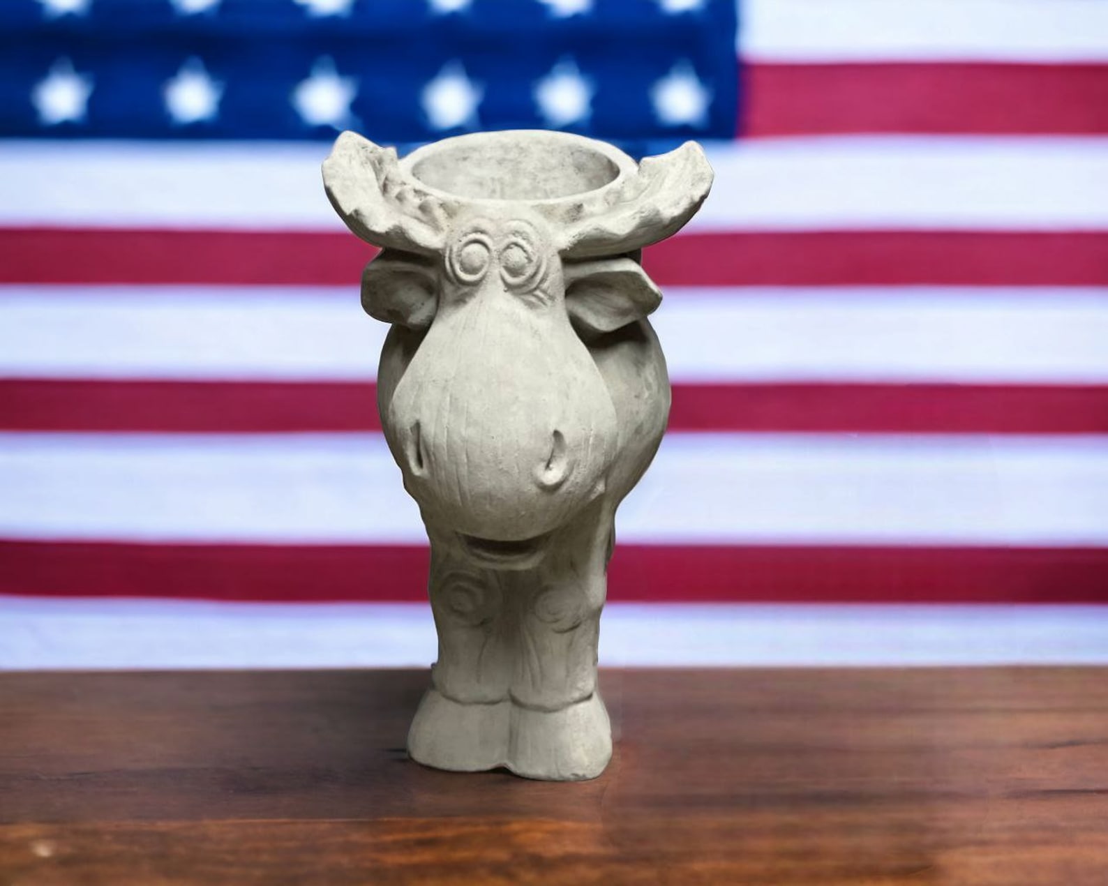 Standing Large Moose Planter Concrete Moose Flowers Pot Figurine ...