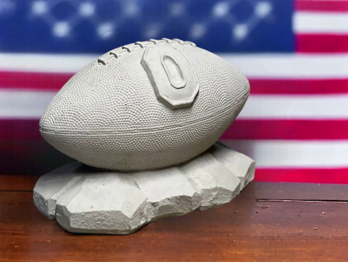 Ohio Football Statue Ball on Base Figure Concrete Football Style ...