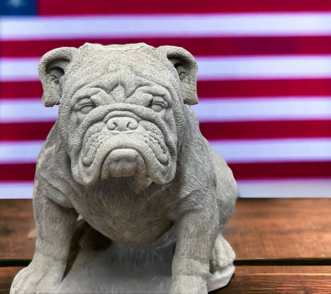 Concrete Realistic Bulldog Garden Statue Detailed Bulldog Stone ...