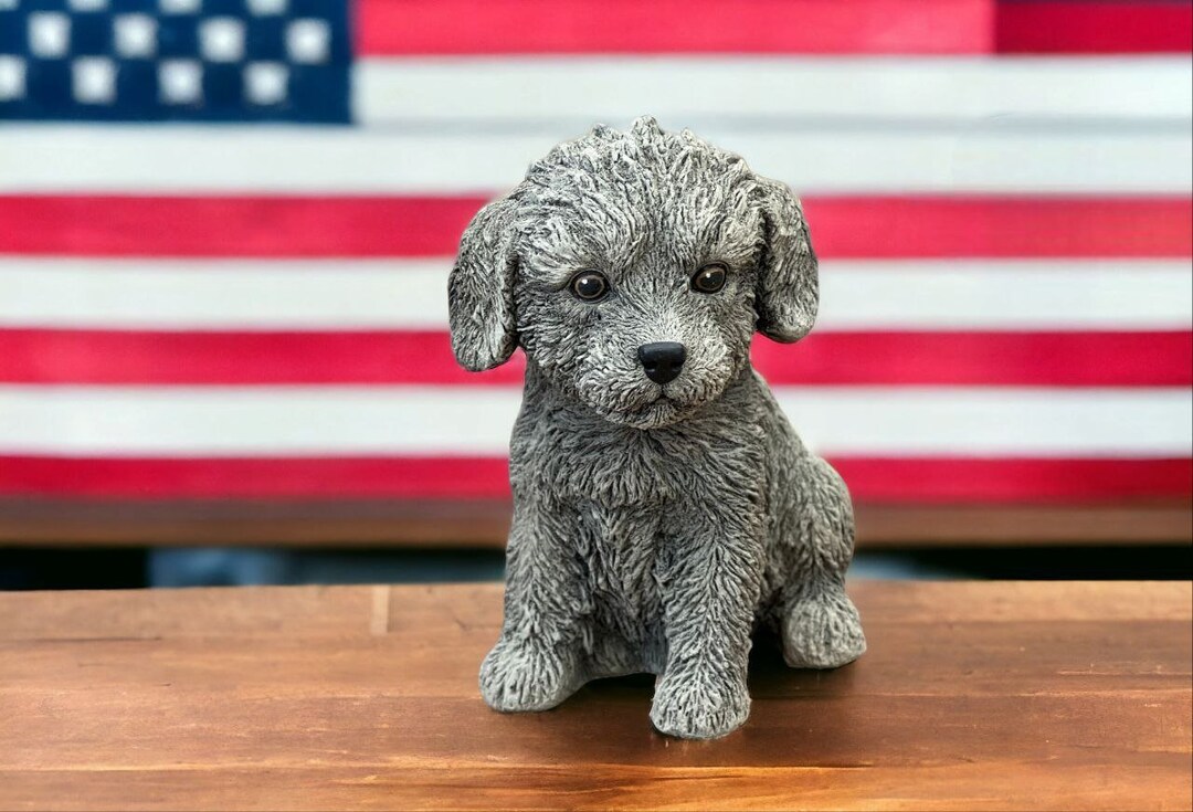 Sitting Doodle Dog Figurine Concrete Doodle Puppy Sculpture Made in USA ...